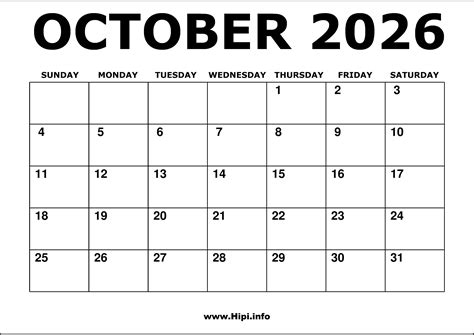 Free Printable October November Calendar 2026 — Anna Printable