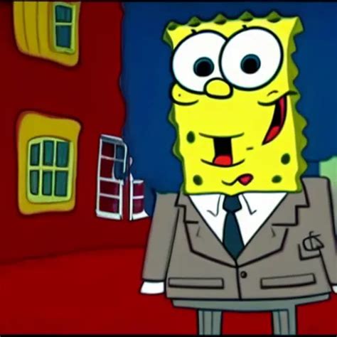 Spongebob Squarepants Photorealistic In The Sopranos Stable