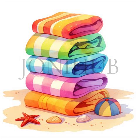 Beach Towel Clipart 10 High Quality S Digital Download Beach