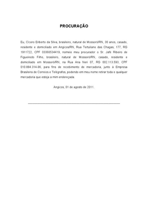 Modelo De Procuracao Simples No Banco