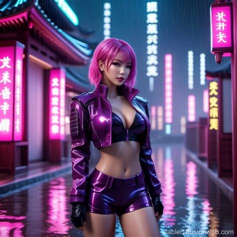 Cyberpunk Model In Rainy Japanese Setting Stable Diffusion Online