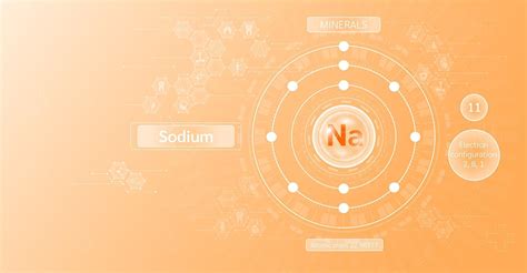 Minerals Sodium In Chemical Structure With Atomic On Orange Background