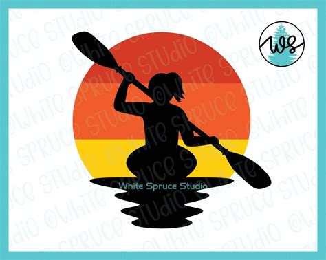 Logotipo De Kayak Svg Kayak Svg Silueta De Kayak Mujer Etsy España
