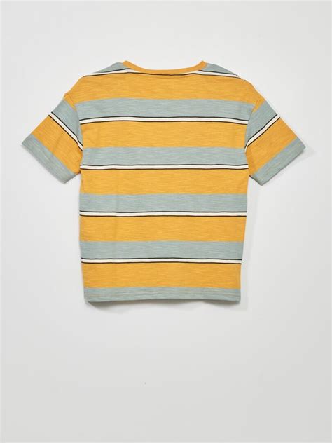 T Shirt Rayé Manches Courtes Jaune Kiabi 600€