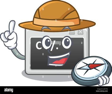 Command Window Stylized Explorer Having A Compass Stock Vector Image