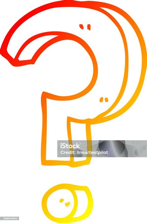 Dessin Au Trait Dégradé Chaud Dun Point Dinterrogation De Dessin Animé