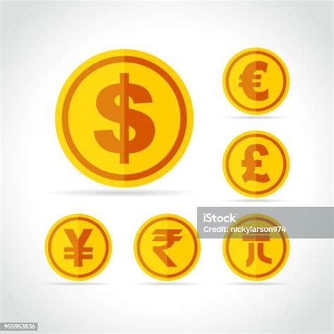 白色背景上的硬幣圖示向量圖形及更多元符號圖片 元符號 剪裁圖 印度貨幣 Istock