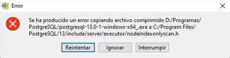 Windows Error Installing Postgresql Copying Compressed File