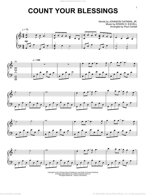 Count Your Blessings Sheet Music For Piano Solo Pdf Interactive