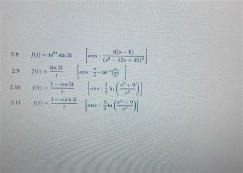 Solved Determine The Laplace Transform Of The Following Chegg