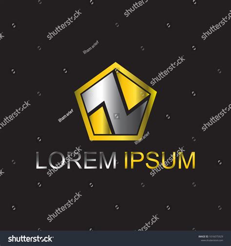 Letter N Logo Vector Gold Silver Stock Vector Royalty Free 1016075929