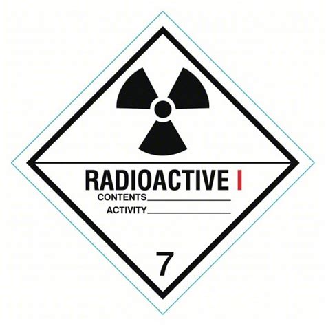 Class 7 Radioactive 1 Materials 4 X 4 Vinyl Labels Roll Of 250 Pcs