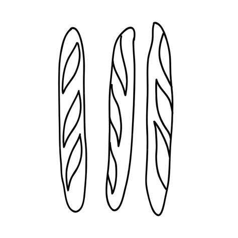 Ilustración Vectorial Del Icono De La Baguette De Pan En Estilo Doodle