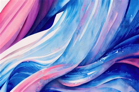 Abstract Pink Blue Wavy With Blurred Light Curved Lines Background Illustration Stock