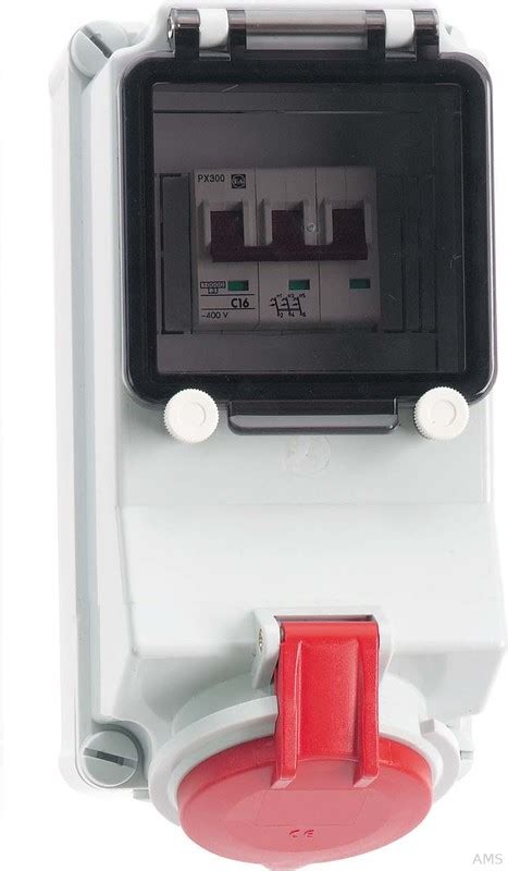 Bals Wandsteckdose Abgesichert 16A 5p 400V 6h IP44 1595