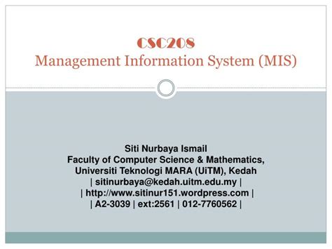 Ppt Csc Management Information System Mis Powerpoint Presentation Id