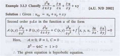 Classification Of Partial Differential Equations Examples