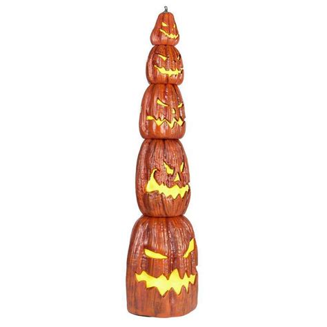 Gigantic 8 Foot Illuminated Stack Of Jack O Lanterns The Green Head