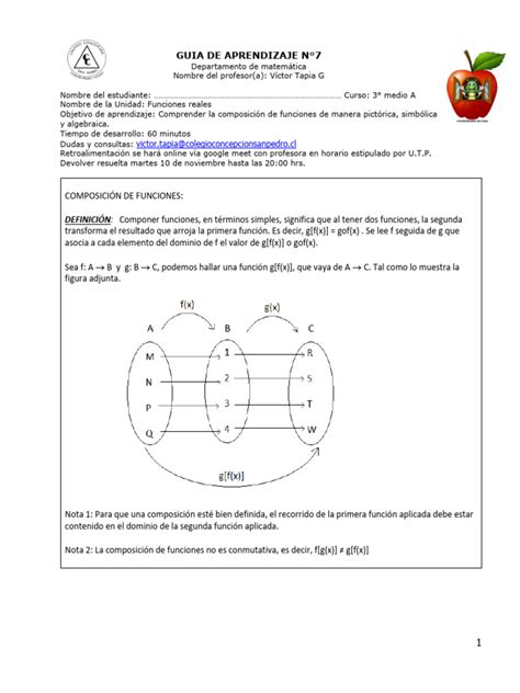 Composicion De Funciones Pdf Función Matemáticas Conceptos Matemáticos