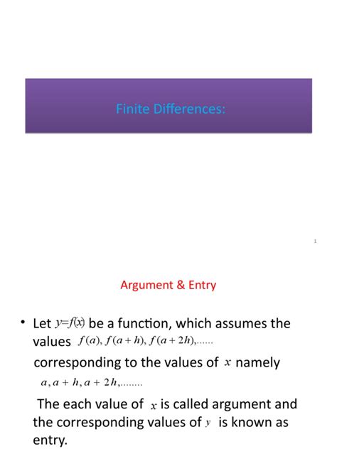Finite Differences An Introduction To The Concepts Of Forward