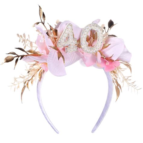Partyforu Handmade Floral Crown Pink Headband With