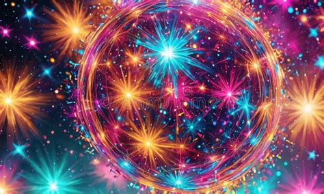 Vibrant Display Fireworks In Various Colors And Shapes Creating Dynamic And Energetic Visual