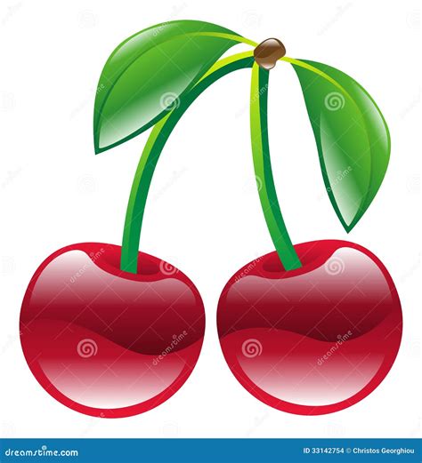 Ejemplo Del Clipart Del Icono De La Fruta De La Cereza Ilustración del Vector Ilustración de