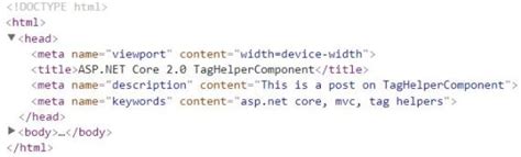 ASP NET Core 2 0 Tag Helper Component