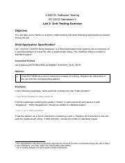 Unit Testing Exercises For CS4218 String Replacer Shell Course Hero