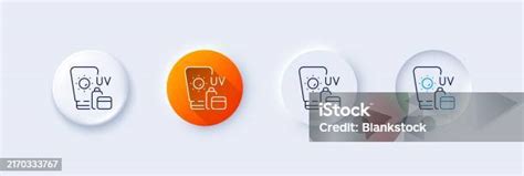 자외선 차단제 라인 아이콘입니다 Uv 선크림 간판 선 아이콘 벡터 3차원 형태에 대한 스톡 벡터 아트 및 기타 이미지 3차원 형태 건강한 생활방식 고급 Istock