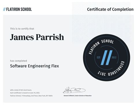 James Parrish On Linkedin Received My Software Engineering Certificate From Flatiron School Today