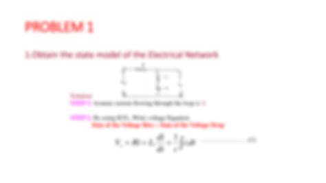 SOLUTION State Space Representation Of Linear Continuous System With Derivation Of State Model