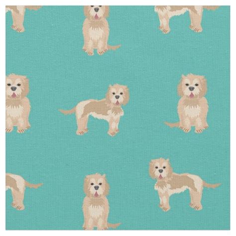 Cockapoo Dogs Turquoise Fabric Zazzle