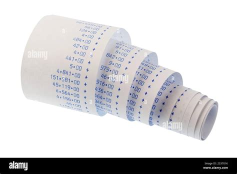 The Calculation Strip Of A Pocket Calculator On A White Background Symbol Photo For Controlling
