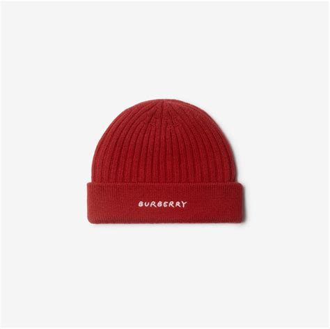 Gorro En Lana Con Logotipo Geranio Hombre Burberry® Oficial