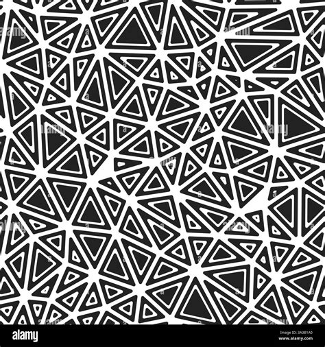 Triangles Pattern Rounded Solid Shapes In Frames Medium Triangles Size Black And White Style