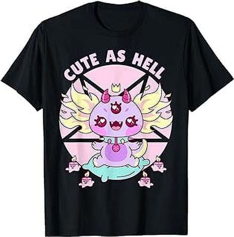 Axolotl Kawaii Baphomet Pastel Goth Cute Creepy Nu Goth T Shirt