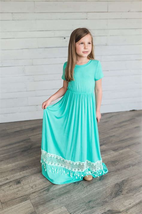 Modest Girls Crochet Detail Maxi Dress Inherit Clothing Company