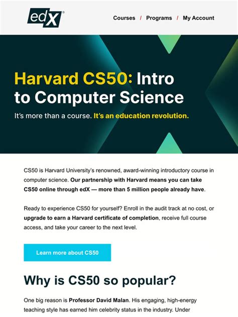 Edx Global Harvard Cs50 Beginner Friendly Wildly Popular Milled