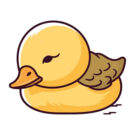Premium Vector Cute Cartoon Rubber Duck Isolated On White Background