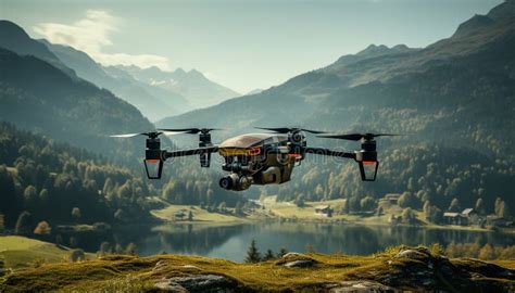 Drone Hovering Over Mountain Range Captures Breathtaking Landscape