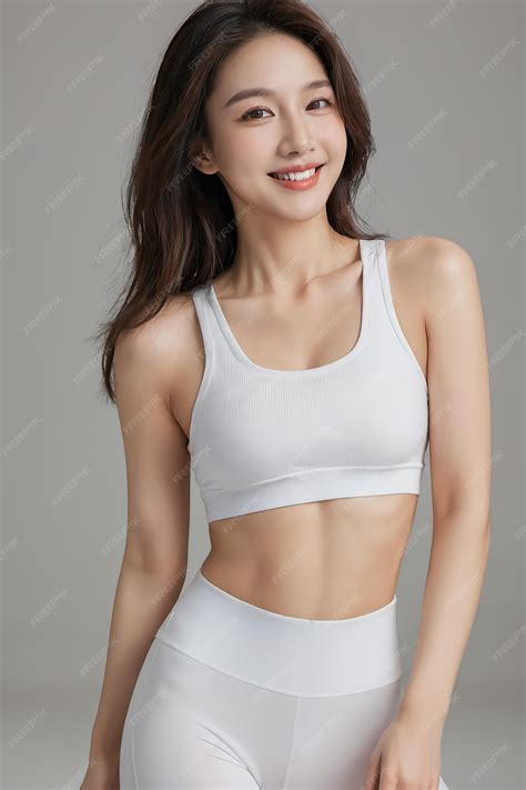 Premium Photo A Woman With A Body Perfect In A Sports Bra Top And