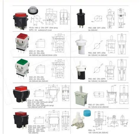 PUSH BUTTONS SWITCH Momentary Latching On Off Metal Stainless Steel Plastic NIW At Best Price