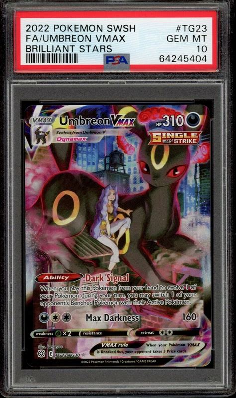 Umbreon Full Art Vmax Tg23 Psa 10 Gem Mint Pokemon 2022 Brilliant Stars