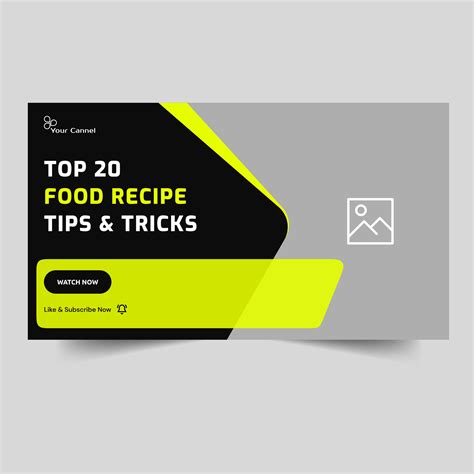 Creative Vector Illustration Food Menu Tutorial Video Cover Banner