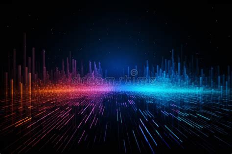 Digital Data Stream On A Dark Background Stock Illustration