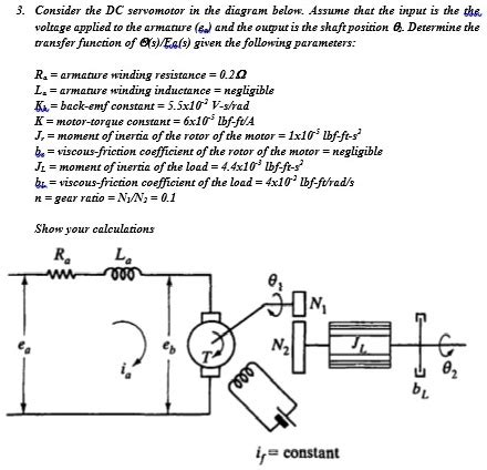 SOLVED Consider The DC Servomotor In The Diagram Below Assume That The Input Is The Voltage