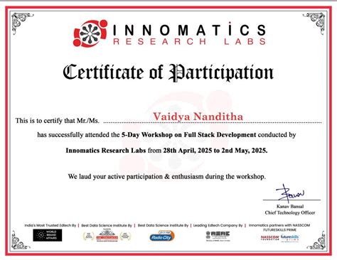 fullstackdevelopment webdevelopment innomaticsresearchlabs… vaidya