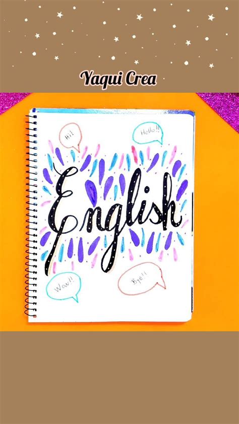 Portada Para Cuaderno De Inglés Fácil Y Bonita Video Portadas De