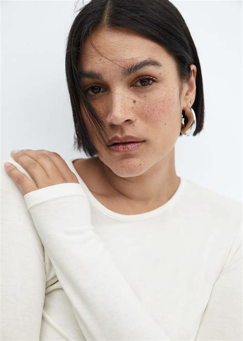 Round Neck Knitted T Shirt Women Mango Usa
